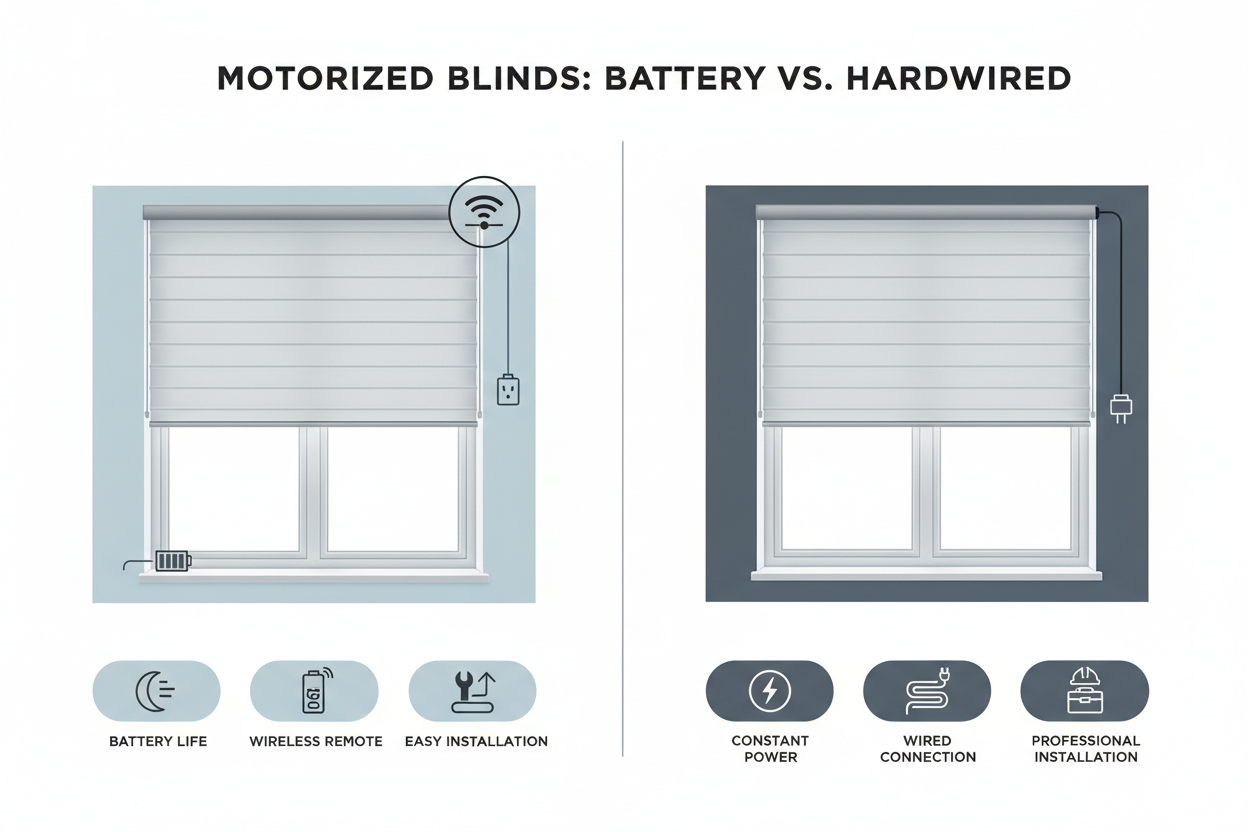 100 Inch Wide Blinds: Battery vs. Hardwired Motors Explained – Weffort